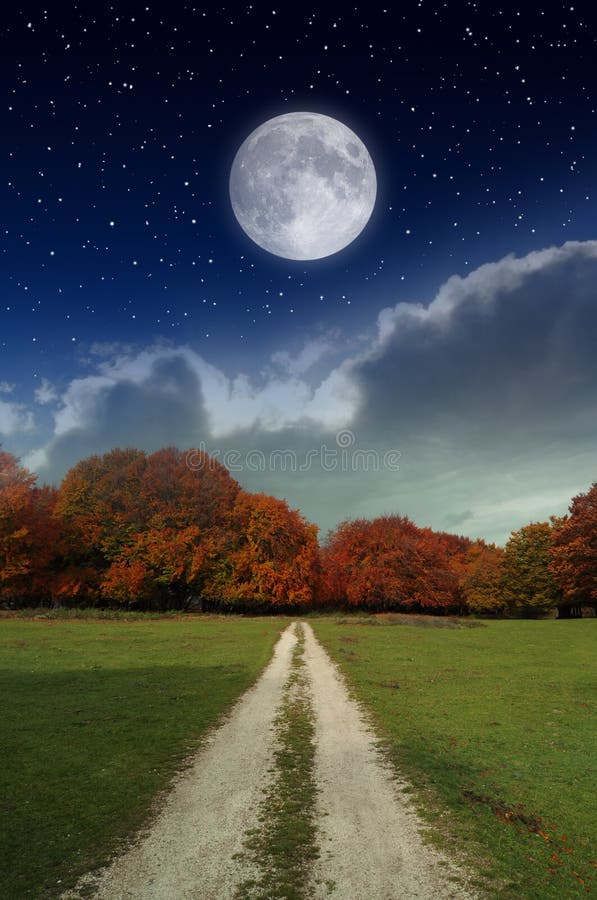 Moon in the country stock image. Image of mistycal, celestial - 47792151
