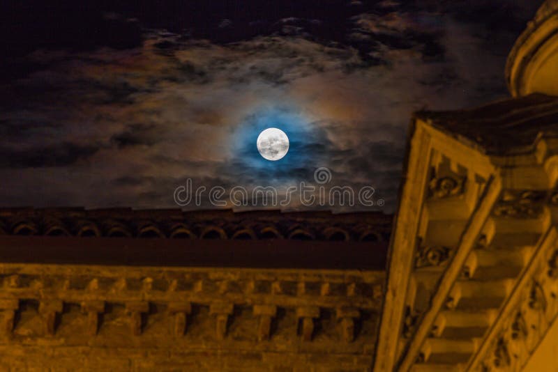 Moon Covered by Clouds in Broad Daylight Stock Image - Image of moon ...