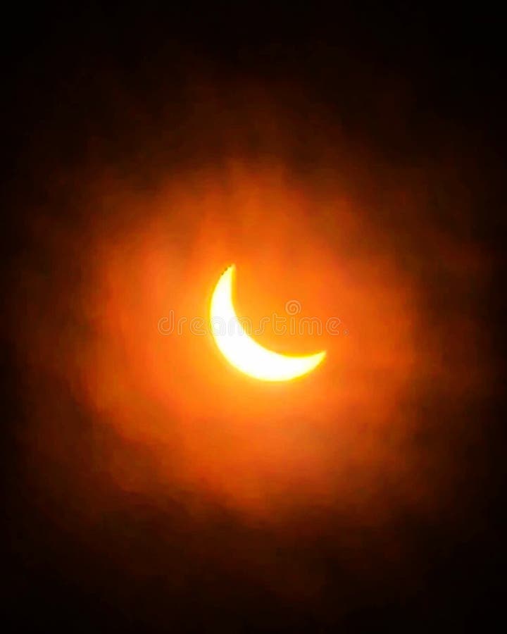 The Moon Covering the Sun during the Solar Eclipse Stock Photo - Image ...