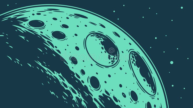 Moon with Craters, Lunar Surface Flat Vector Art, Vector Design ...