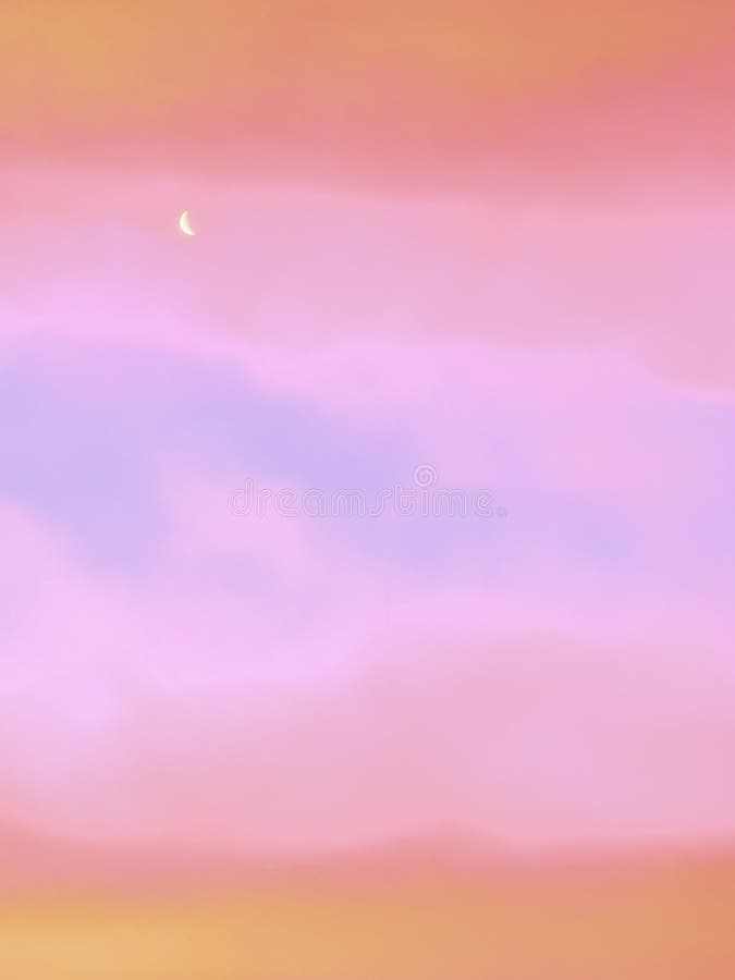 Moon Crescent and Pastel Color Sky Abstract Stock Image - Image of ...