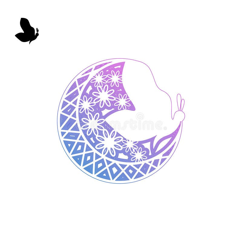 Moon crest stock vector. Illustration of element, flower - 216724056