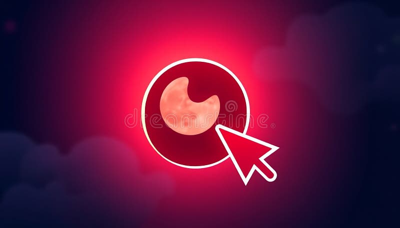 Moon Cursor Click Icon, Digital Lunar Symbol, Online Interaction Design ...