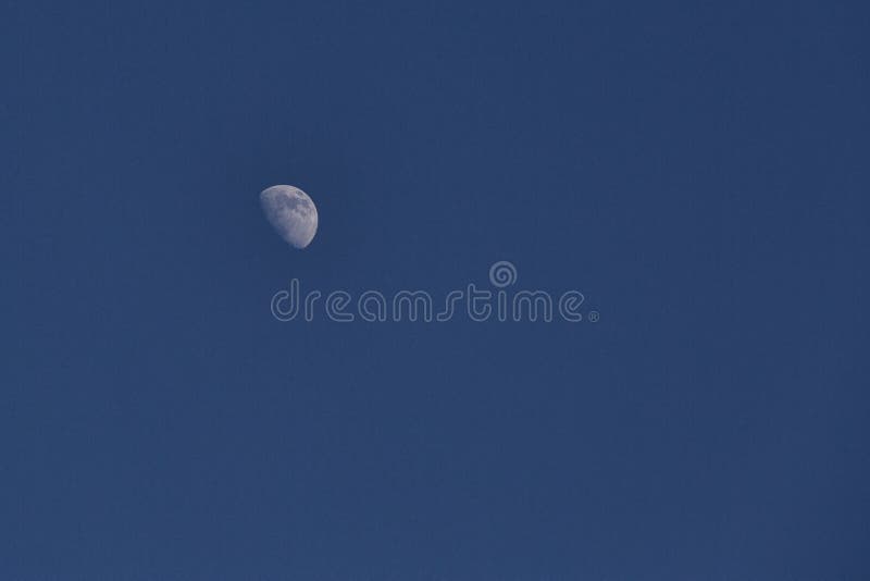 Moon in the dark blue sky stock image. Image of blue - 195917623