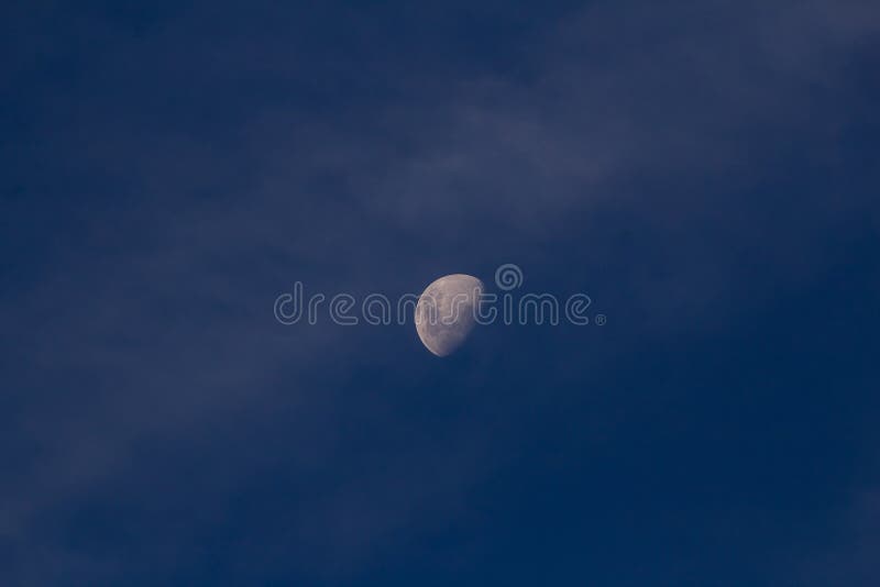 Moon in the dark dusk sky. stock image. Image of bright - 219318105