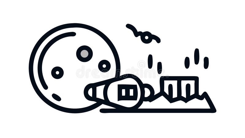 Moon and Data Flow, Lunar Communication, Vector Design Generative AI ...