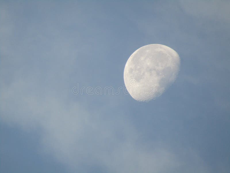 Moon in Day Beautiful Blue & White Combo Stock Photo - Image of moon ...