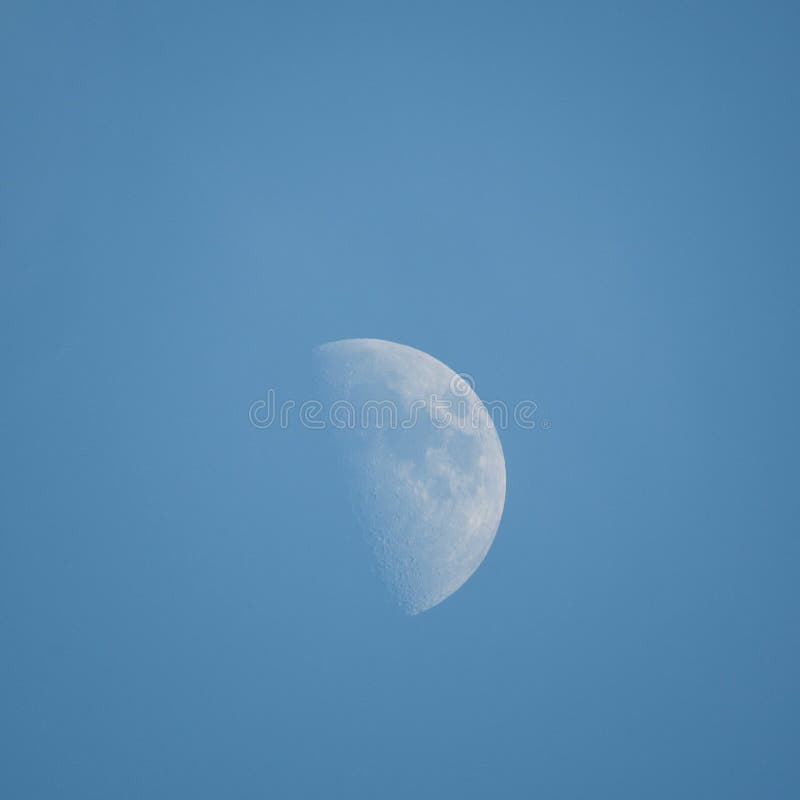 Moon at day stock image. Image of moon, clear, blue - 194604899