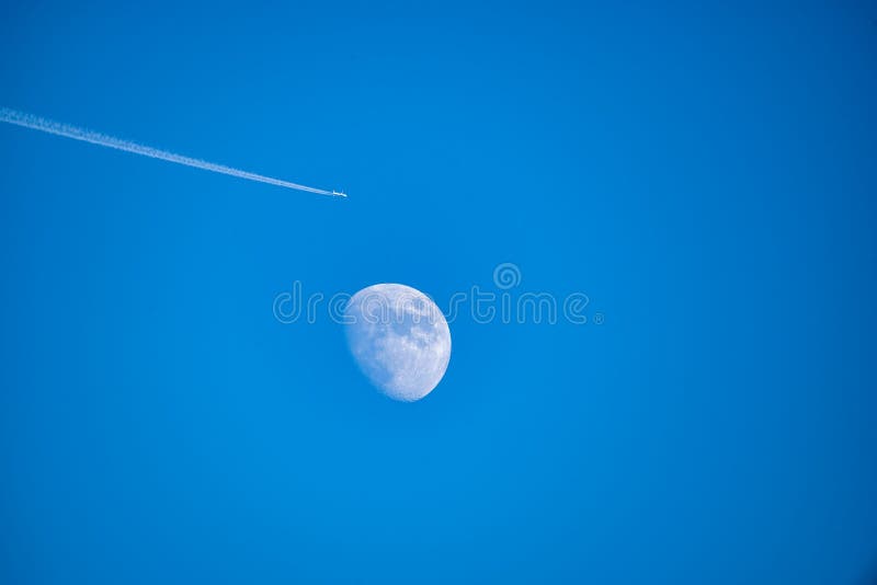 Moon in Daylight on the Bright Sky. Stock Photo - Image of moon ...