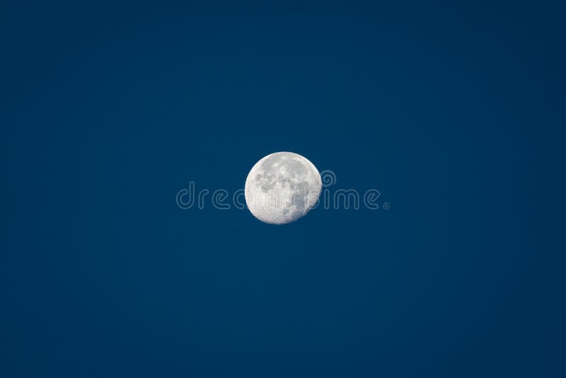 Moon during Daytime Against Clear Blue Sky Stock Photo - Image of ...