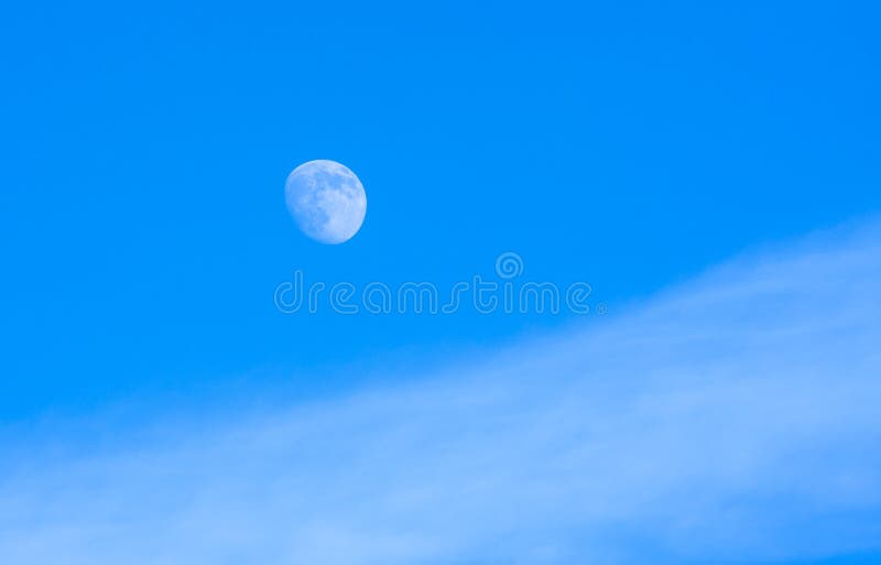 Moon in Daytime with Blue Sky Stock Image - Image of dream, clouds ...