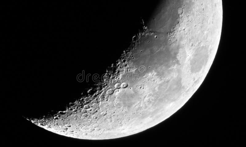 Moon Details in Seventh Moon Day Stock Image - Image of rise, observing ...