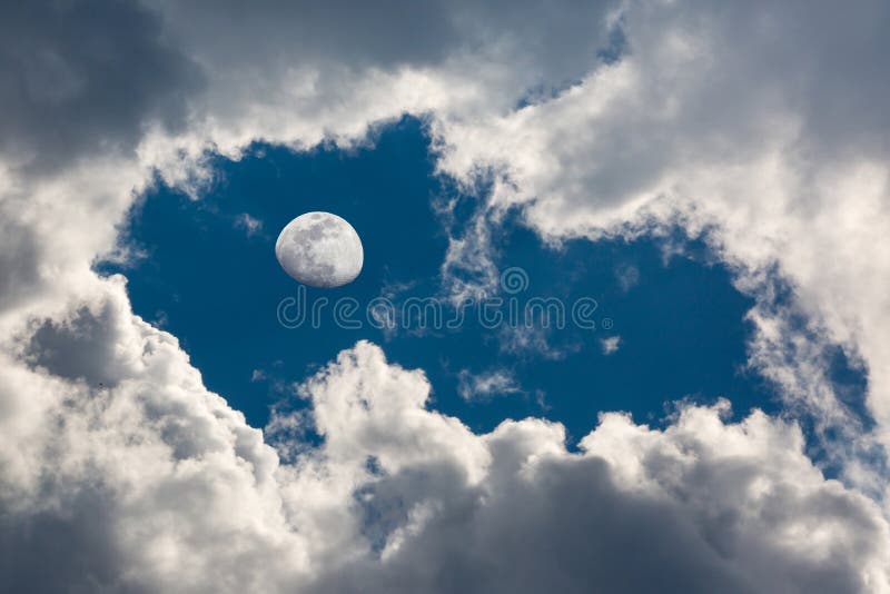Moon and Dramatic Clouds stock image. Image of nature - 190153885
