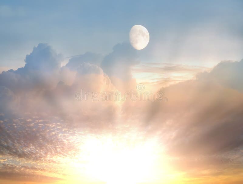 Moon and Dramatic Clouds stock image. Image of nature - 190153885