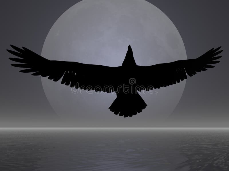Eagle Flying Moon Stock Illustrations – 733 Eagle Flying Moon Stock ...