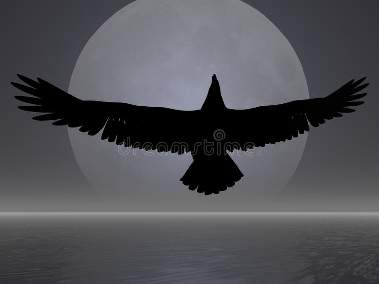 Eagle Flying Moon Stock Illustrations – 726 Eagle Flying Moon Stock ...