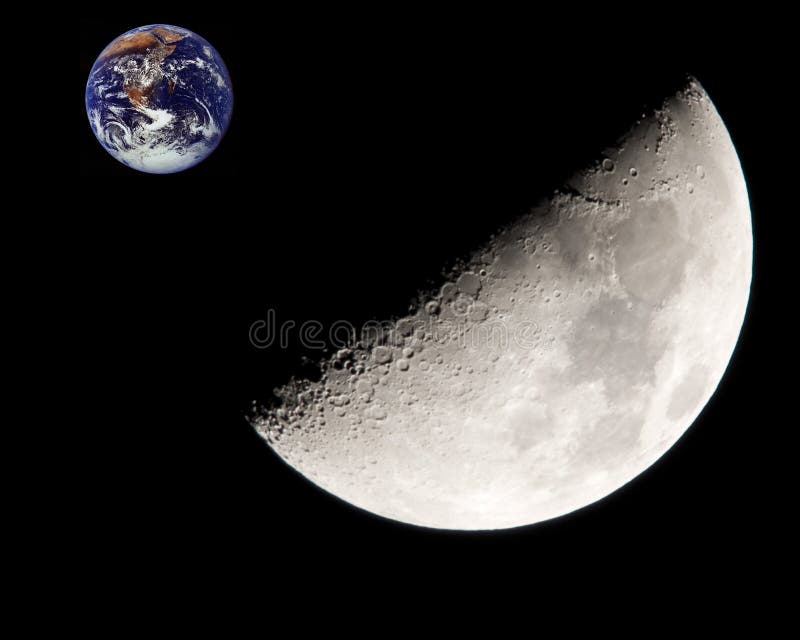Moon and Earth stock photo. Image of exploration, tidal - 17644184