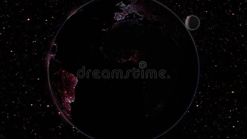 Moon and Earth in Space Galaxy with Stars in Background Stock ...