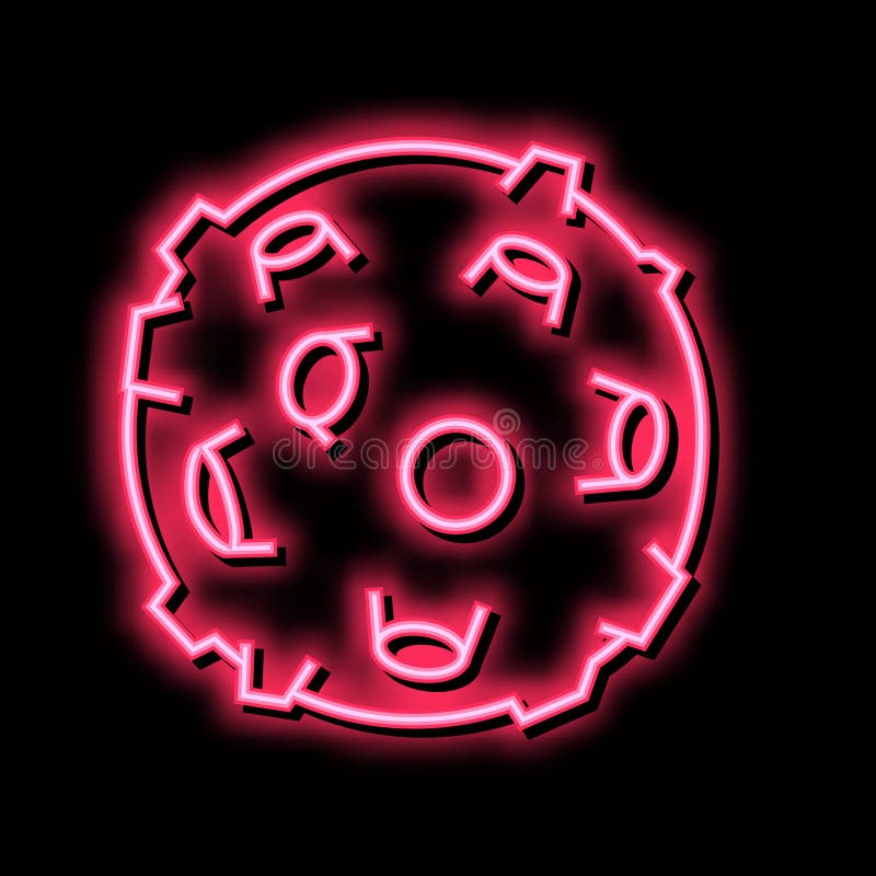 Moon Earth Natural Satellite Neon Glow Icon Illustration Stock Vector ...