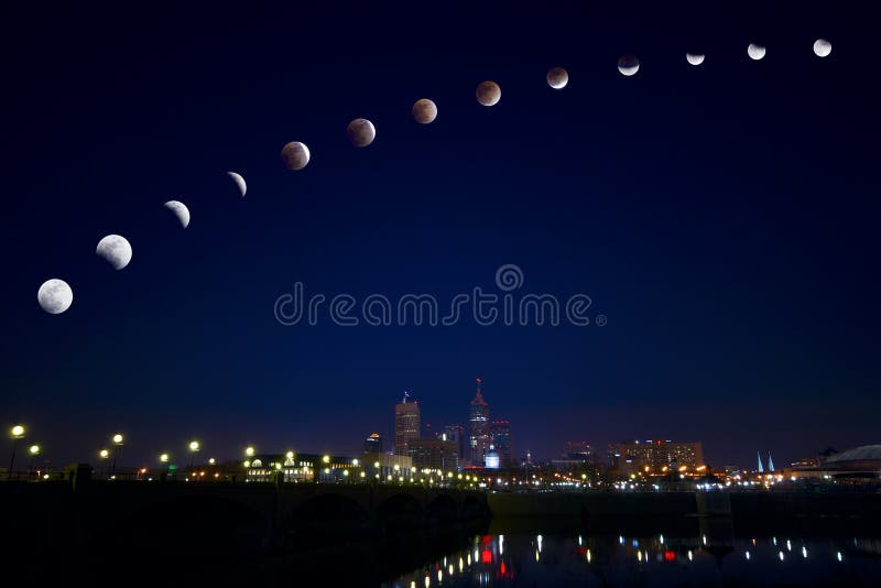 Moon eclipse over city stock image. Image of moon, planet - 4943081