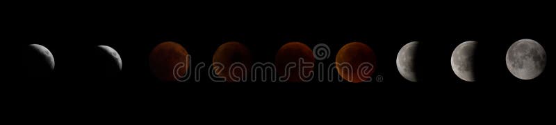 Moon eclipse phases stock photo. Image of satellite - 127253924