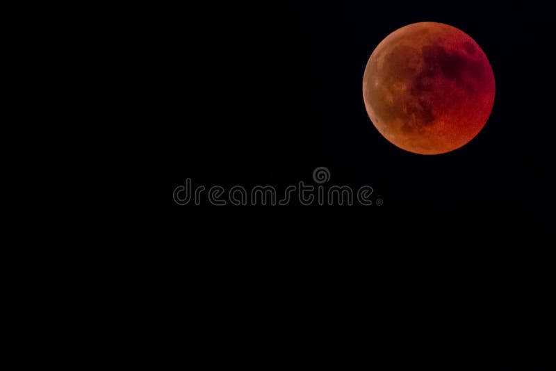 Moon Eclipse, Red Full Moon, at Caceres Stock Image - Image of bloody ...