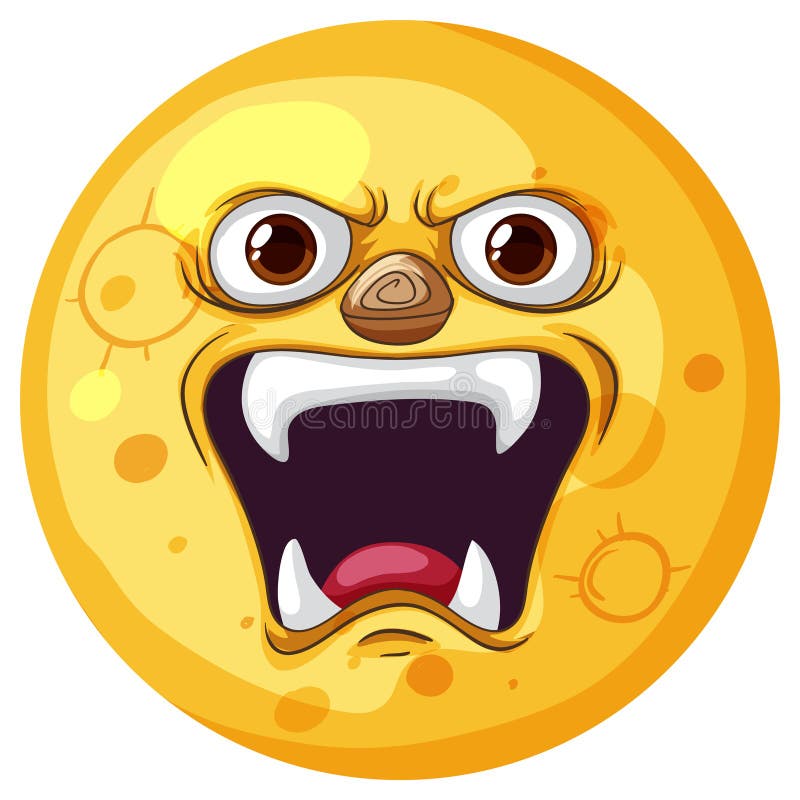 Moon with Evil Face Cartoon Stock Vector - Illustration of evil, eps10 ...