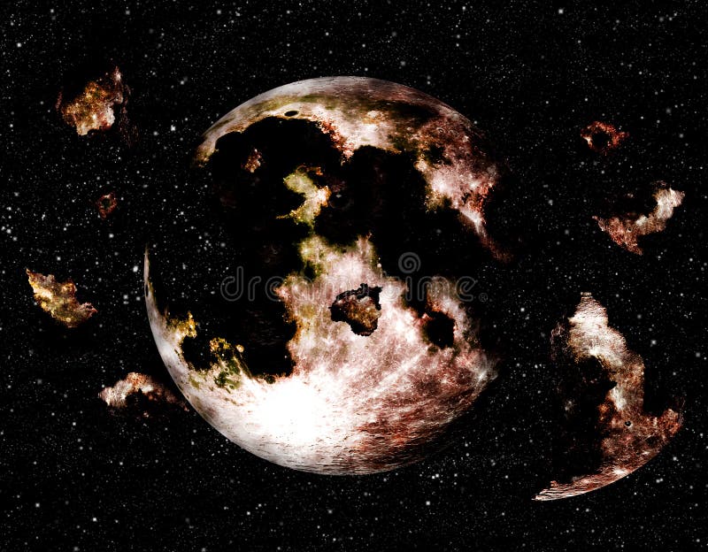 Moon explode stock photo. Image of lunar, black, glow - 28114946