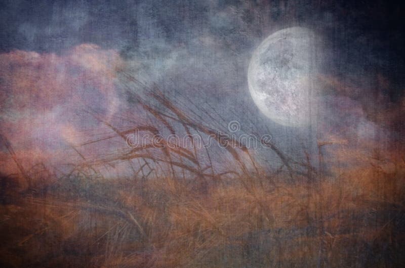 Moon Fall over Field stock illustration. Illustration of grain - 152678246