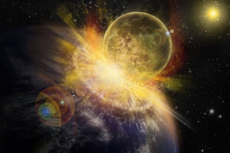 Moon apocalypse stock illustration. Illustration of destruction - 82911872