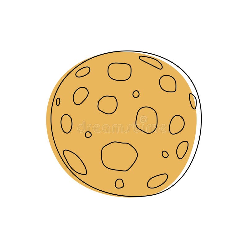 Moon in Flat Design Style. Vector Illustration Stock Illustration ...