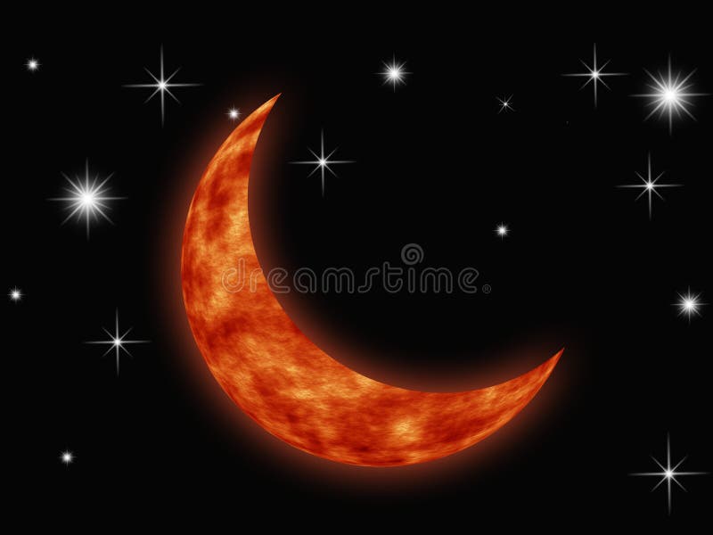 Moon in galaxy stock illustration. Illustration of night - 53226067