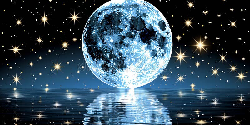 Moon Glare on the Exciting Water of the Ocean Create an Atmosphere of ...