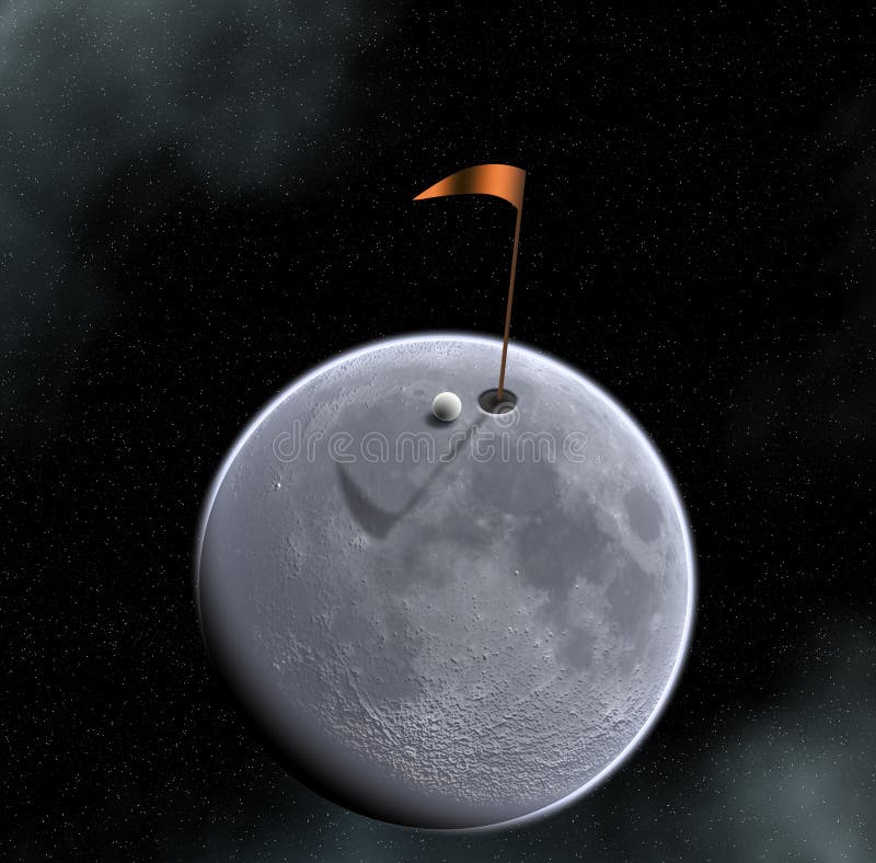 MOON GOLFING stock illustration. Illustration of outer - 2096453