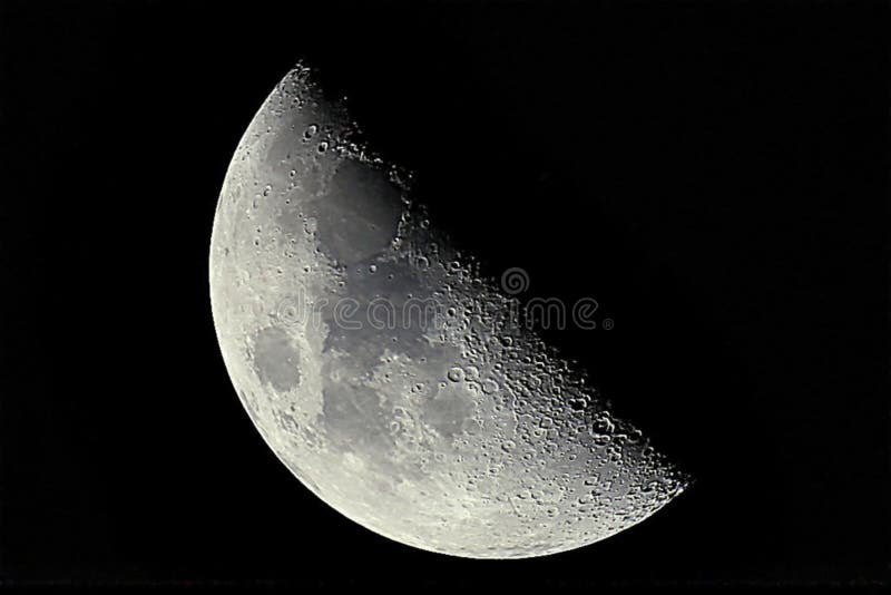 Half Moon Waxing in Color High Resolution Stock Image - Image of high ...