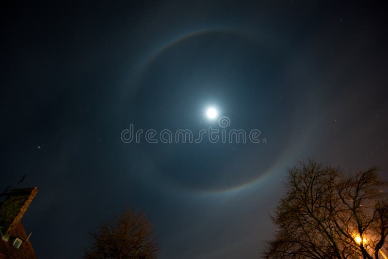 Moon halo stock image. Image of light, amazing, astronomical - 23683315