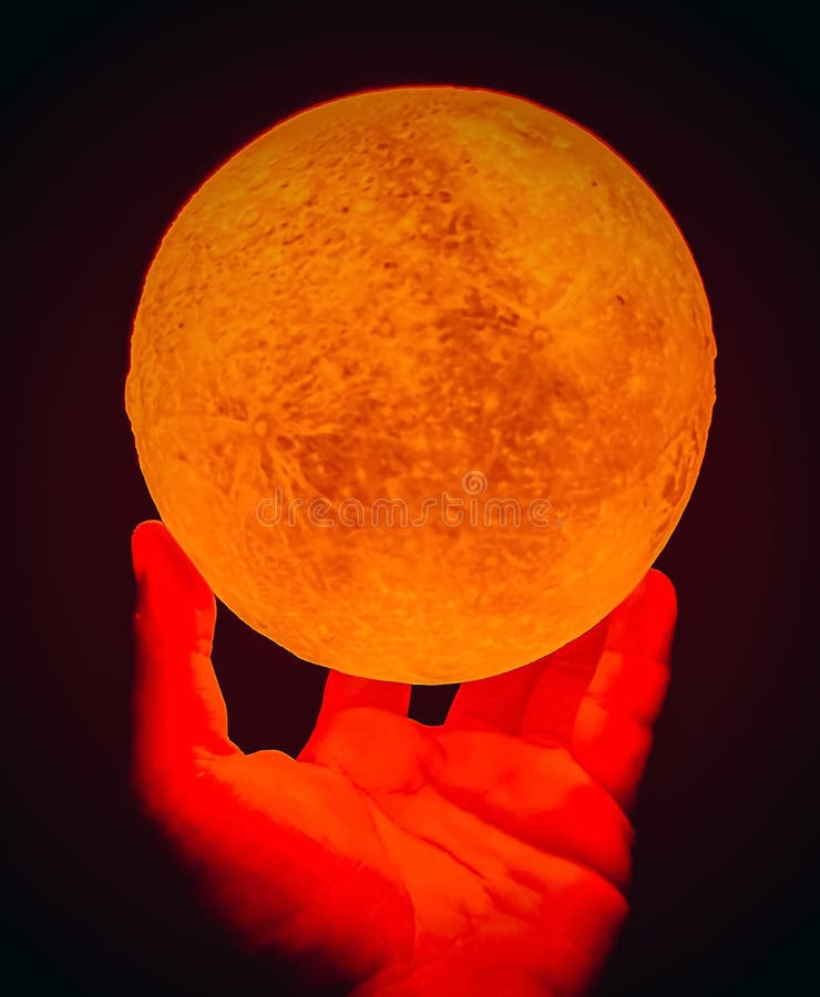 Moon on Hand Abstract Hope Background Stock Photo - Image of concept ...
