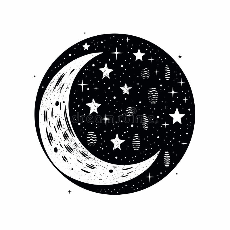 Moon Hand-drawn Comic Illustration. Moon. Vector Doodle Style Cartoon ...