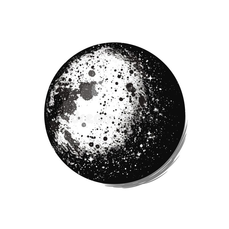Moon Hand-drawn Comic Illustration. Moon. Vector Doodle Style Cartoon ...