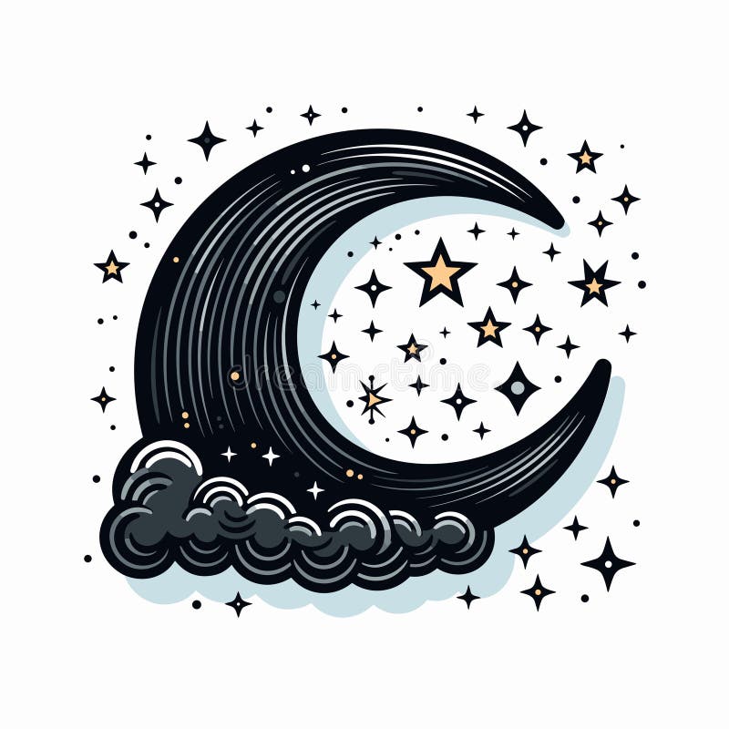 Moon Hand-drawn Comic Illustration. Moon. Vector Doodle Style Cartoon ...