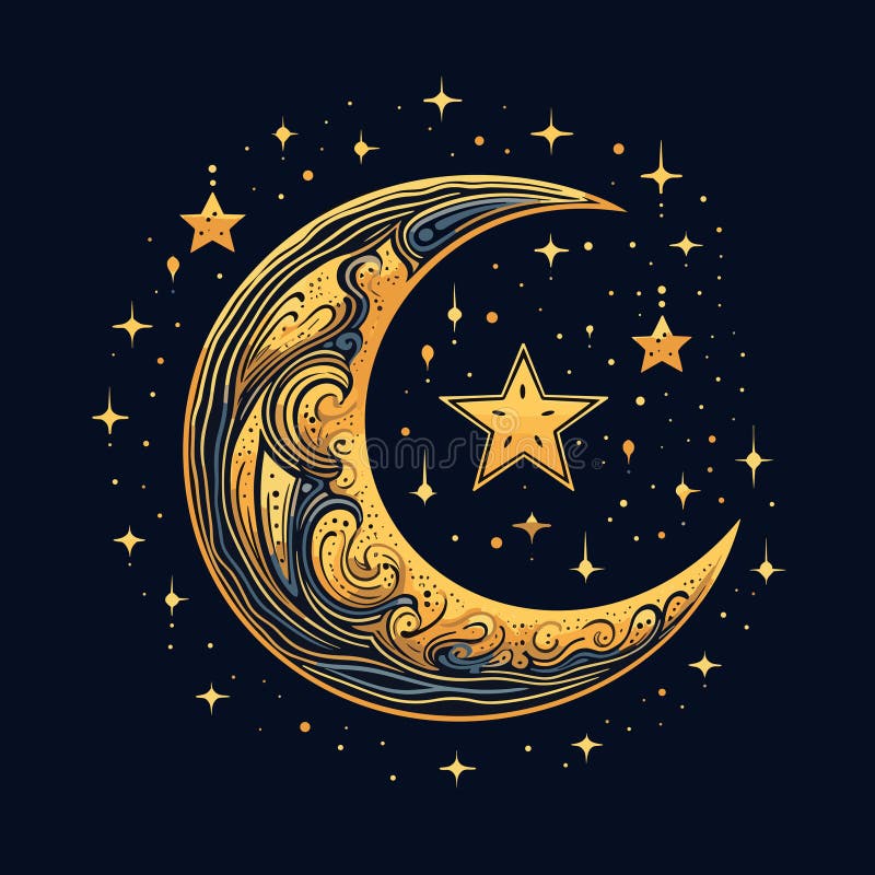 Moon Hand-drawn Comic Illustration. Moon. Vector Doodle Style Cartoon ...