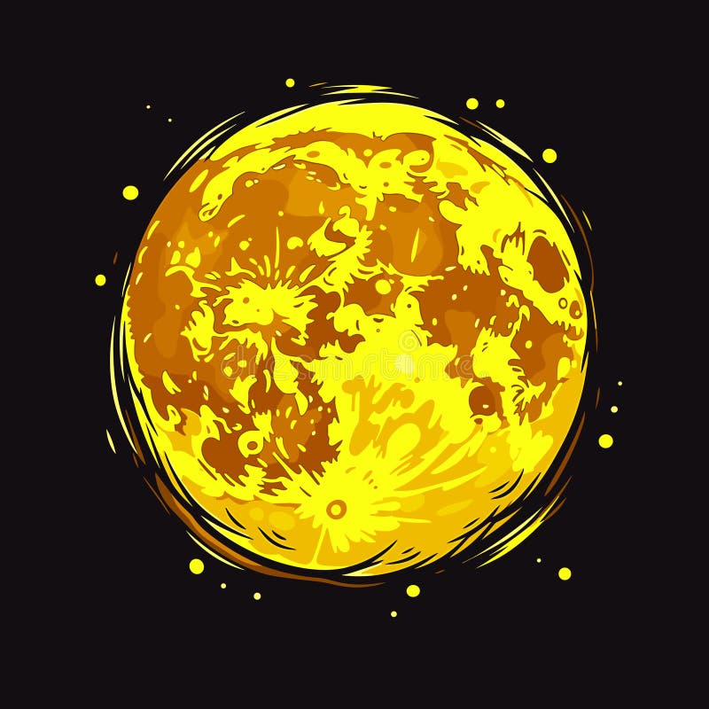 Moon Hand-drawn Comic Illustration. Moon. Vector Doodle Style Cartoon ...