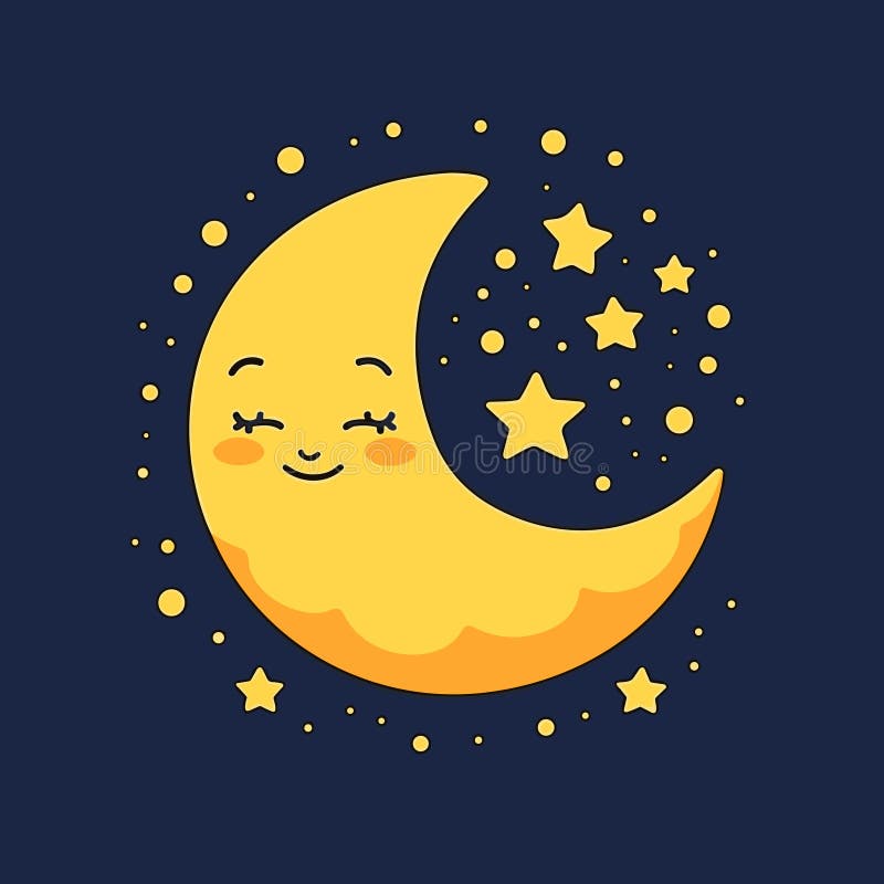 Moon Hand-drawn Comic Illustration. Moon. Vector Doodle Style Cartoon ...