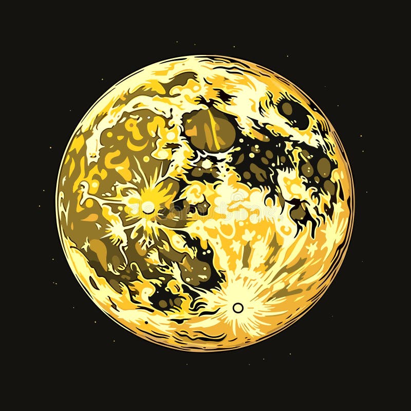 Moon Hand-drawn Comic Illustration. Moon. Vector Doodle Style Cartoon ...