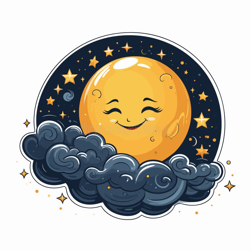 Moon Hand-drawn Comic Illustration. Moon. Vector Doodle Style Cartoon ...
