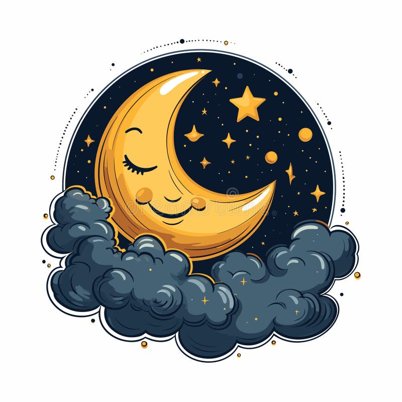 Moon Hand-drawn Comic Illustration. Moon. Vector Doodle Style Cartoon ...