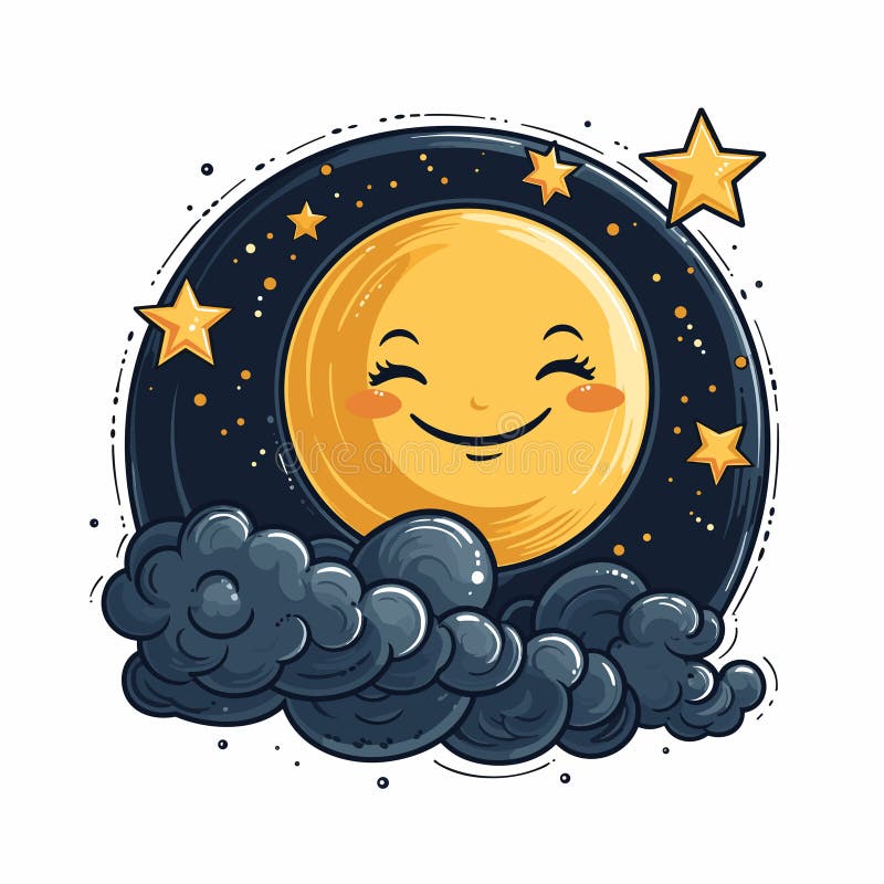 Moon Hand-drawn Comic Illustration. Moon. Vector Doodle Style Cartoon ...