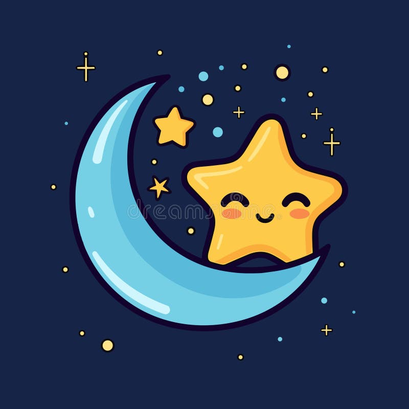 Moon Hand-drawn Comic Illustration. Moon. Vector Doodle Style Cartoon ...