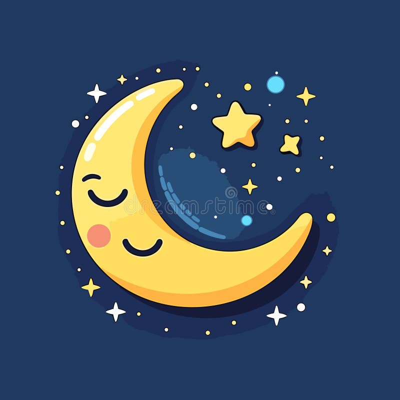 Moon Hand-drawn Comic Illustration. Moon. Vector Doodle Style Cartoon ...
