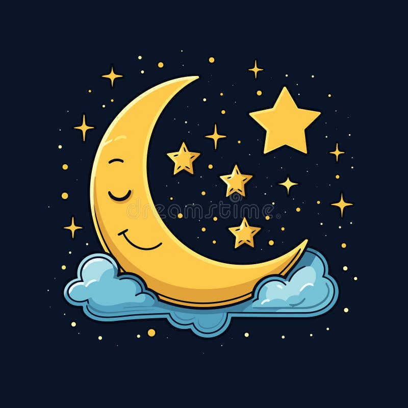 Moon Hand-drawn Comic Illustration. Moon. Vector Doodle Style Cartoon ...